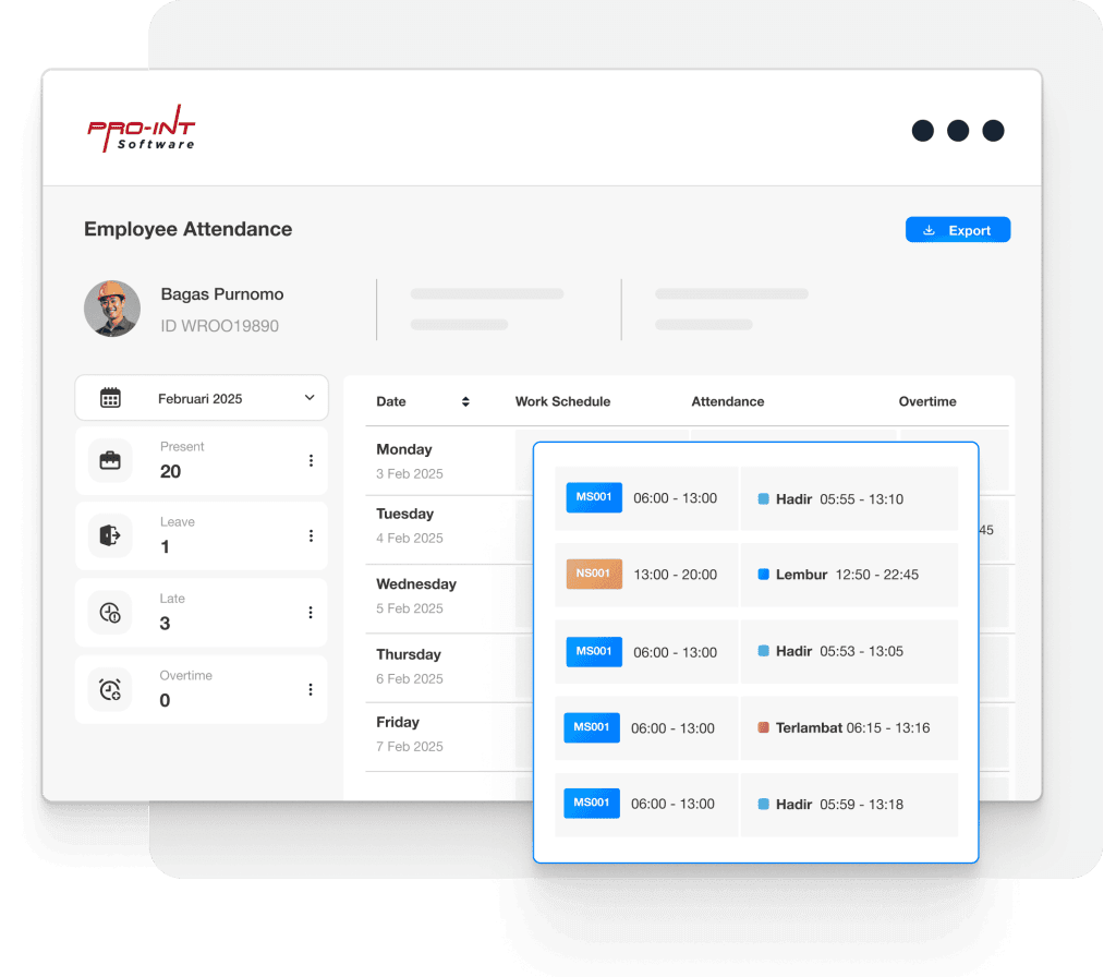 Shift Management - Pro-Int Software