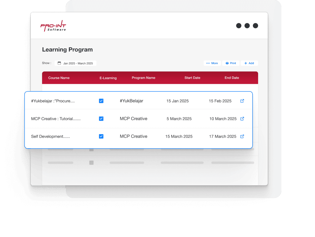 Learning Management System (LMS) Pro-Int HRIS